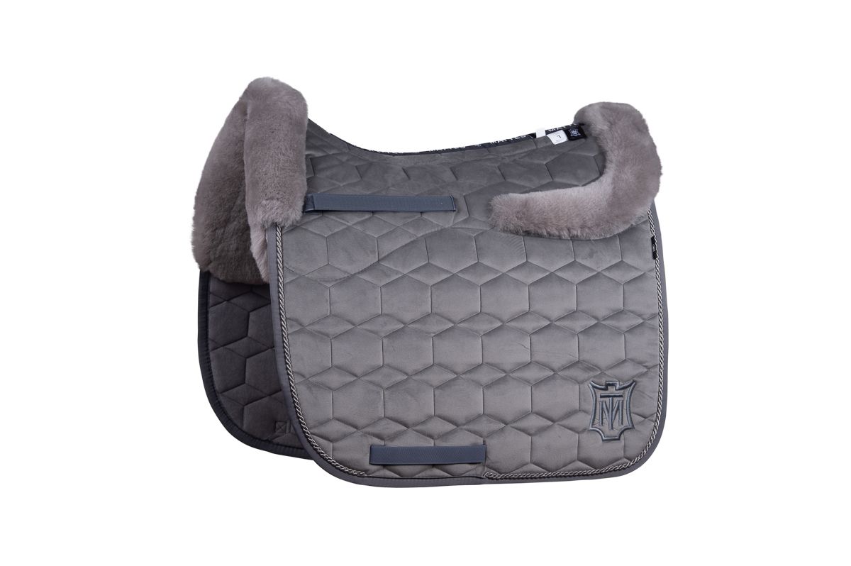 Lammfell Schabracke Dressur Gr.L Samt schiefer/grau - MATTES Online-Shop